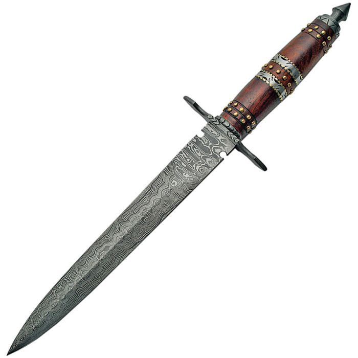 1104 Damascus Dagger Rosewood - Daggers at GunBroker.com : 1103932020